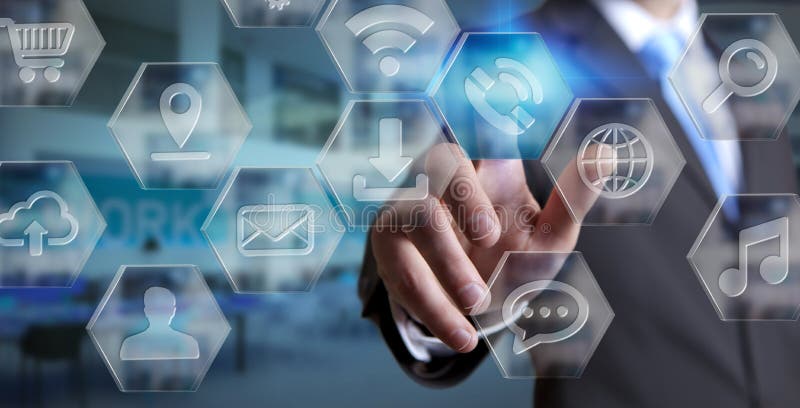 Businessman Using Modern Digital Applications Interface Stock ...