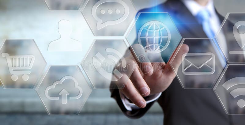 Businessman Using Modern Digital Applications Interface Stock ...