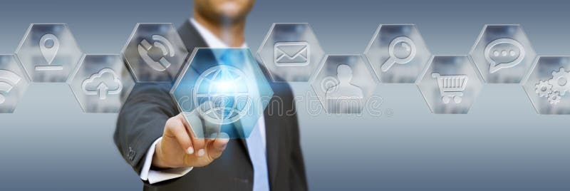 Businessman Using Modern Digital Applications Interface Stock ...