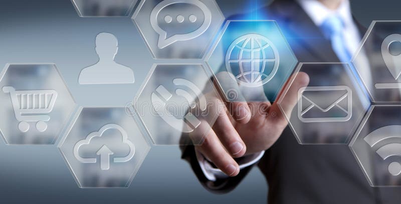 Businessman Using Modern Digital Applications Interface Stock ...