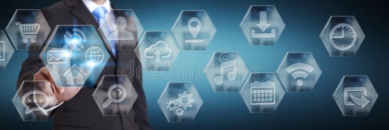 Businessman Using Modern Digital Applications Interface Stock ...