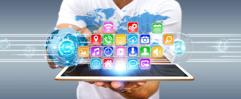 Businessman Using Modern Digital Applications Stock Illustrations – 195 ...