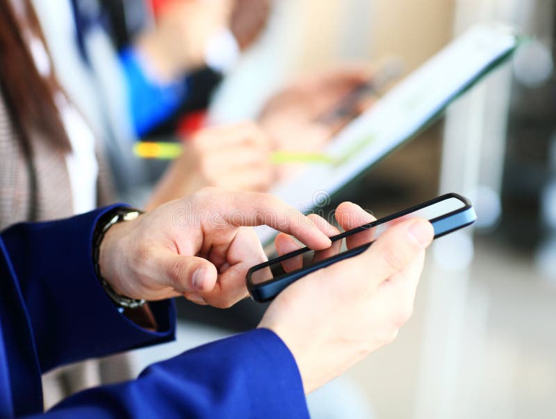 Businessman Using Modern Smartphone or Mobile Phone Stock Photo - Image ...