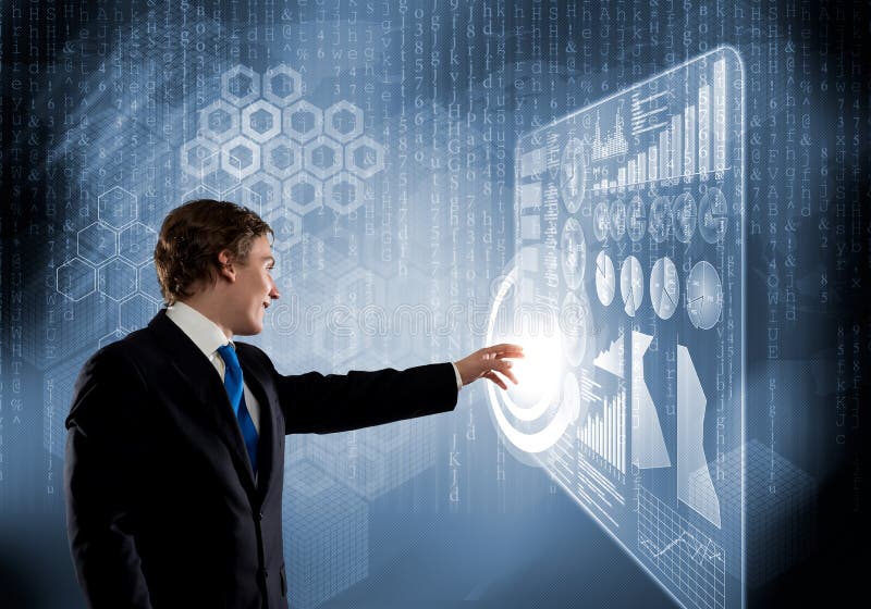 Businessman Using Modern Technologies Stock Photo - Image of ...