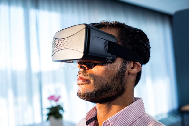 Businessman Using an Oculus Stock Photo - Image of stylish, reality ...