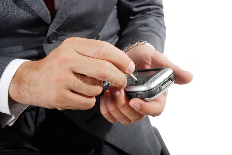 Businessman using pda stock photo. Image of screen, device - 1196752