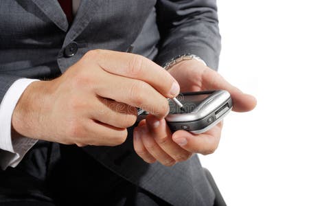 Businessman using pda stock photo. Image of screen, device - 1196752