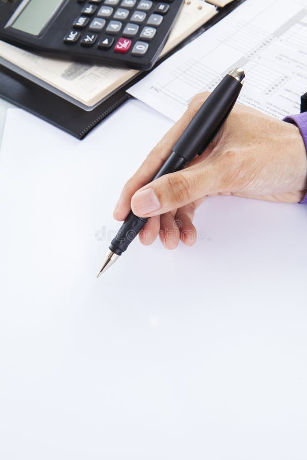 Businessman Using Pen To Pointing Copy Space Stock Photo - Image of ...