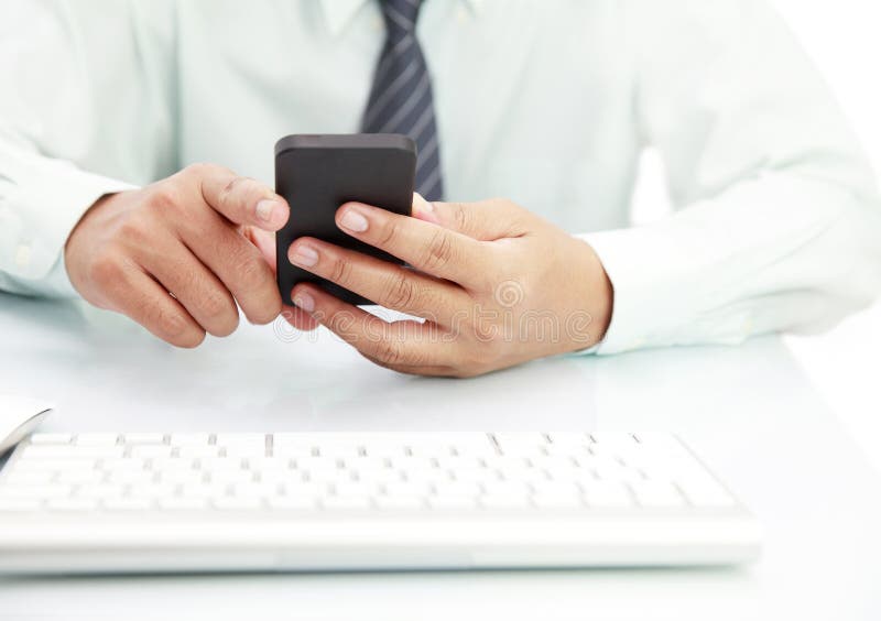 Businessman using phone stock photo. Image of male, path - 29520138