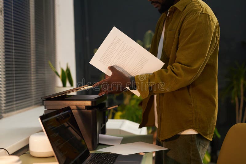 Businessman Using Printer To Make Copy Stock Photo - Image of modern ...