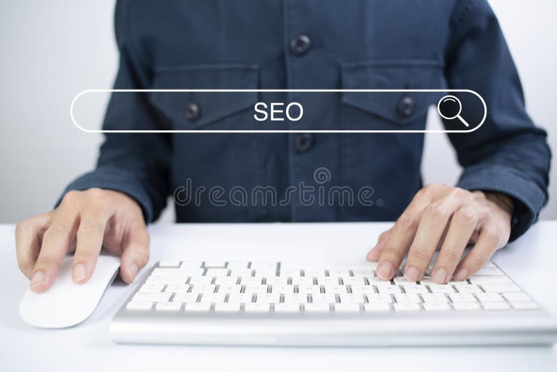 Businessman Using Search Bar Function on Your Website. SEO Stock Image ...