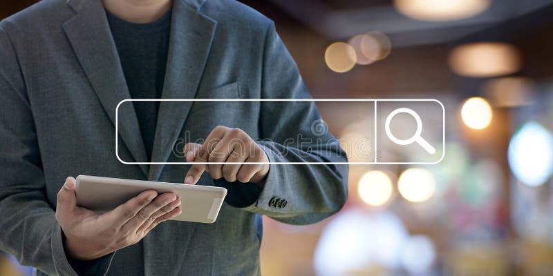 Businessman Using Searching Browsing Internet Internet of Things Stock ...