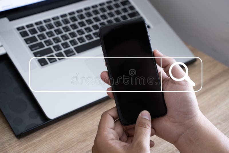 Businessman Using Searching Browsing Internet Internet of Things Stock ...