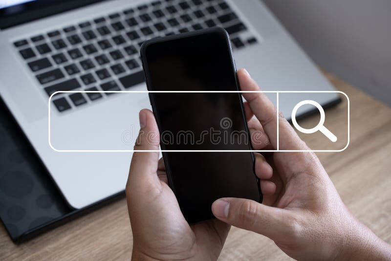 Businessman Using Searching Browsing Internet Internet of Things Stock ...