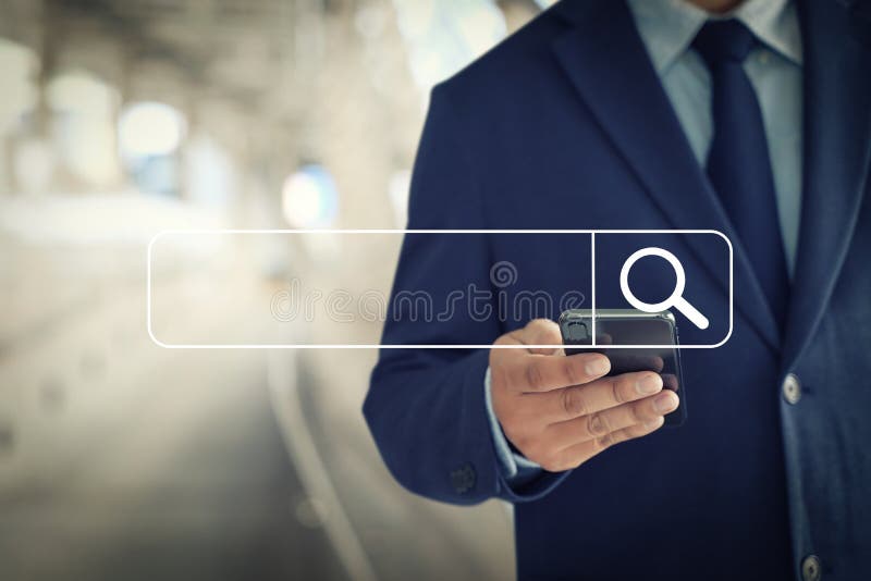 Businessman Using Searching Browsing Internet Internet of Things Stock ...