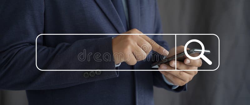 Businessman Using Searching Browsing Internet Internet of Things Stock ...