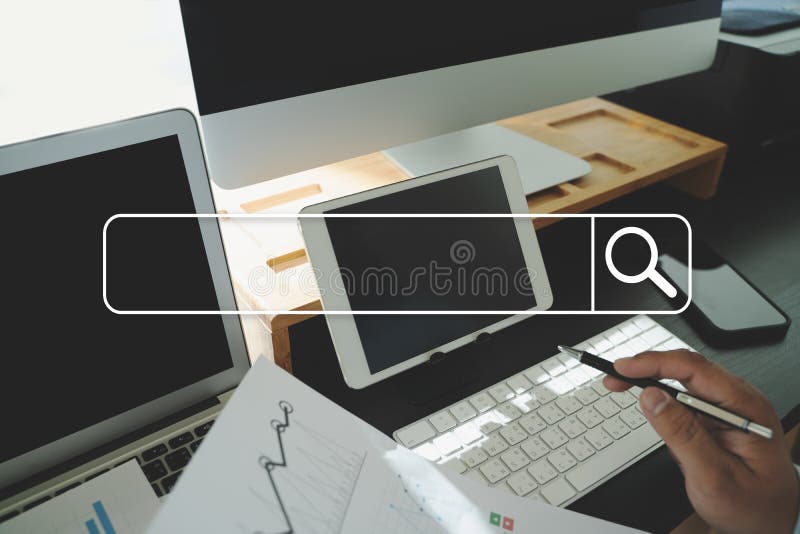 Businessman Using Searching Browsing Internet of Things IoT Internet ...