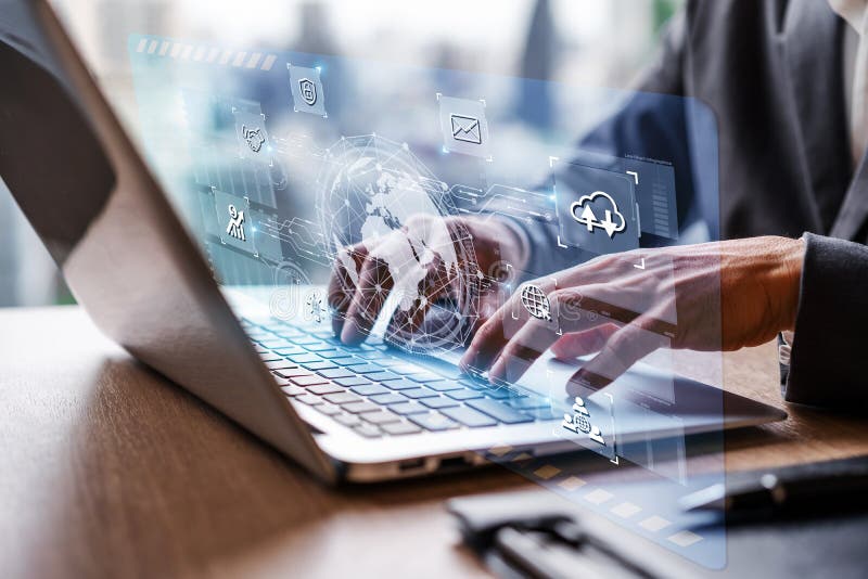 Businessman Using Smart Devices for Digital Technology Connection and ...