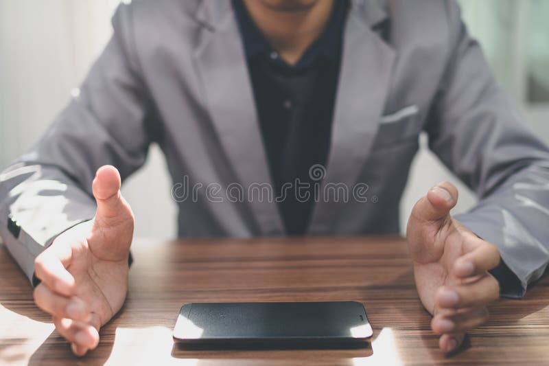 Businessman Using Smart Phone To Work, Communicate Stock Photo - Image ...