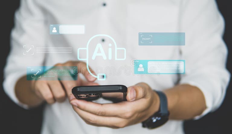 Businessman Using Smartphone with Artificial Intelligence Technology ...