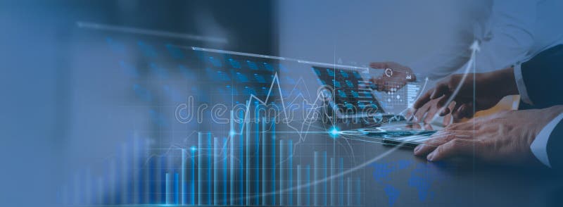 Businessman Using Smartphone Data Progress of Business and Financial ...