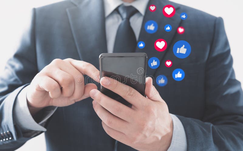 Businessman Using Social Media Stock Image - Image of manager ...