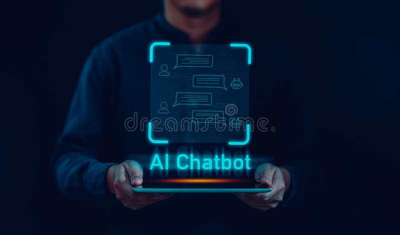 Businessman Using Tablet for Digital Chatbot, Chat AI, Robot ...