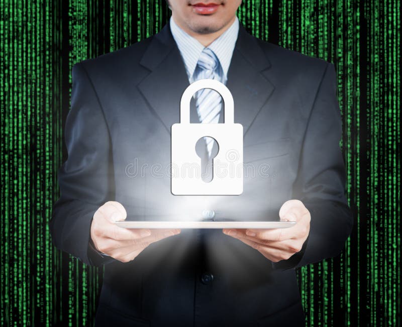 Businessman Using Tablet Log in on Line, Business Technology Con Stock ...