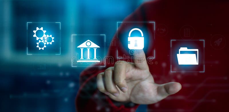 Businessman Using Technology Smart, Cyber Security Data Protection ...