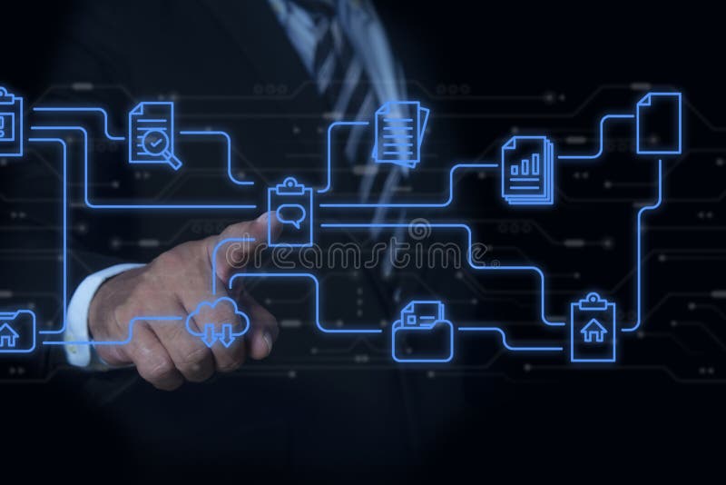Businessman Using Technology Smart Robot AI. Database and Process ... Businessman Using Technology Smart Robot AI. Database and Process ...