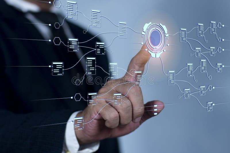 Businessman Using Technology Smart Robot AI. Database and Process ... Businessman Using Technology Smart Robot AI. Database and Process ...
