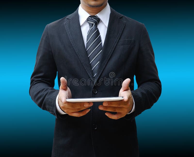 Businessman Using Touch Pad Stock Image - Image of hand, people: 39874599