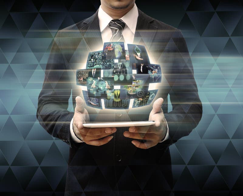 Businessman Using Touch Pad Stock Photo - Image of hand, financial ...