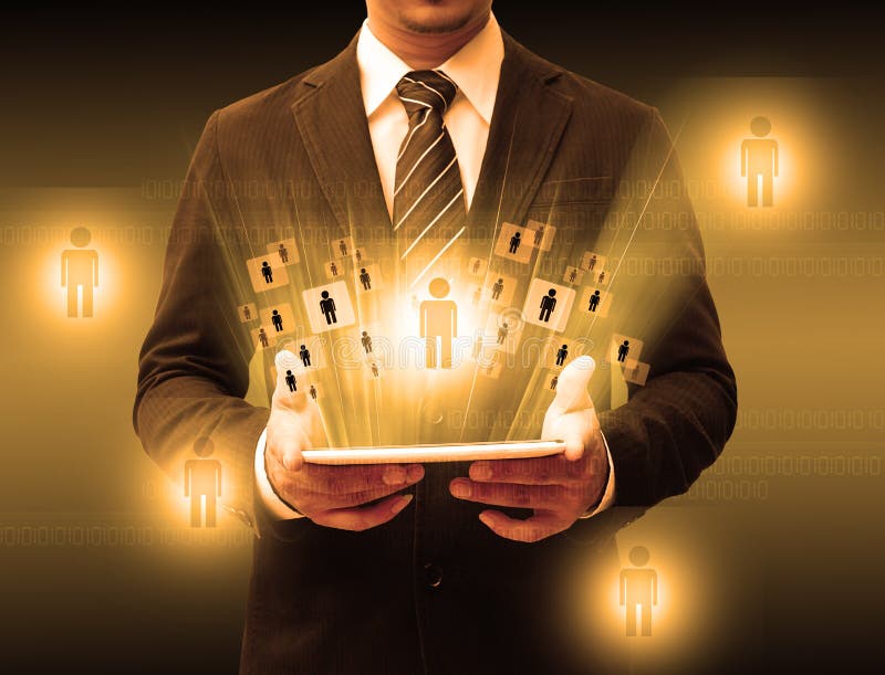 Businessman Using Touch Pad Stock Photo - Image of hand, people: 43557868