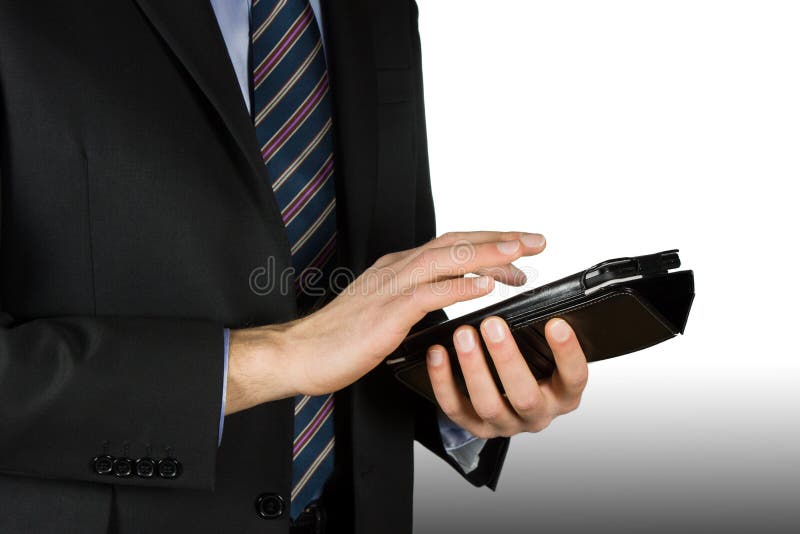 Business-man with Touch-screen Device Stock Photo - Image of people ...