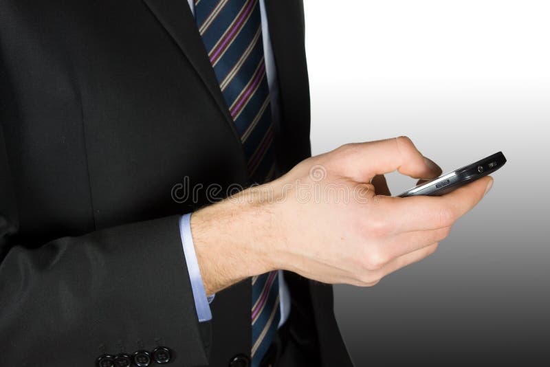 Business-man with Touch-screen Device Stock Image - Image of notebook ...
