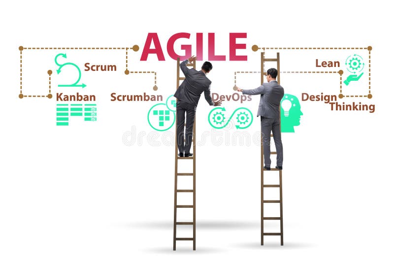 Businessman in Various Agile Methods Concept Stock Image - Image of ...