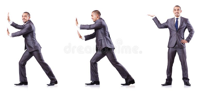 The Businessman in Various Poses Isolated on White Stock Image - Image ...