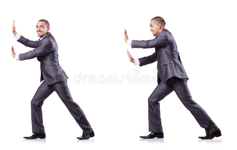 The Businessman in Various Poses Isolated on White Stock Image - Image ...