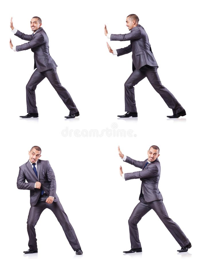 Businessman in Various Poses Isolated on White Stock Image - Image of ...