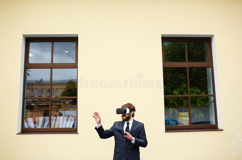Between two realities stock image. Image of hitech, business - 99263115