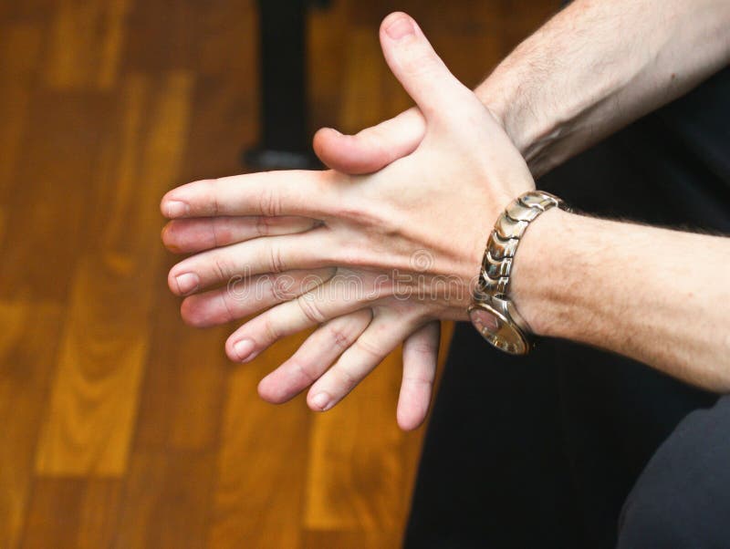 Businessman Waiting with Folded Hands Stock Photo - Image of deciding ...