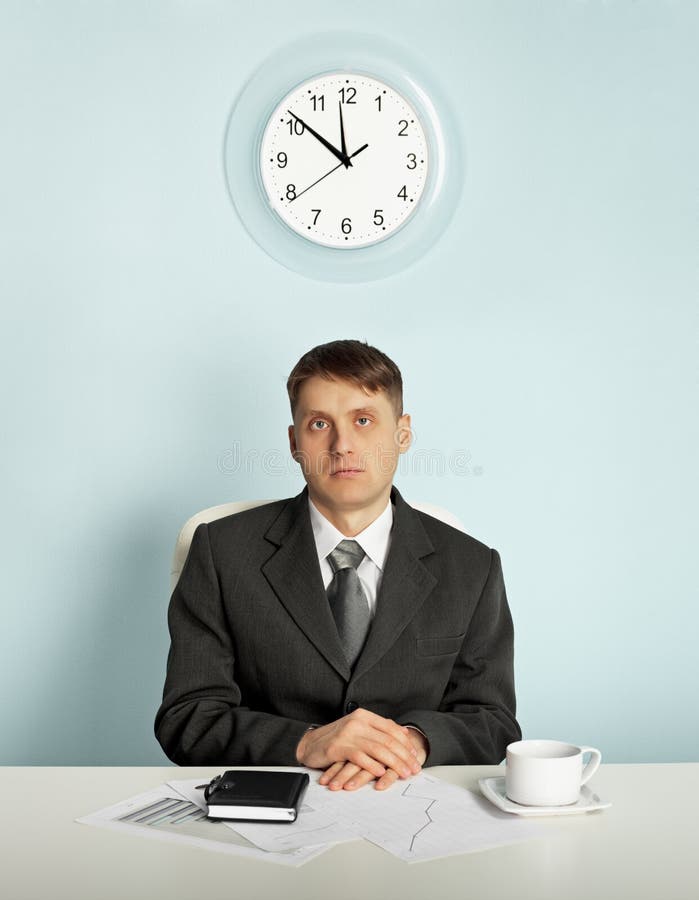 Businessman Waiting in an Office at the Workplace Stock Photo - Image ...