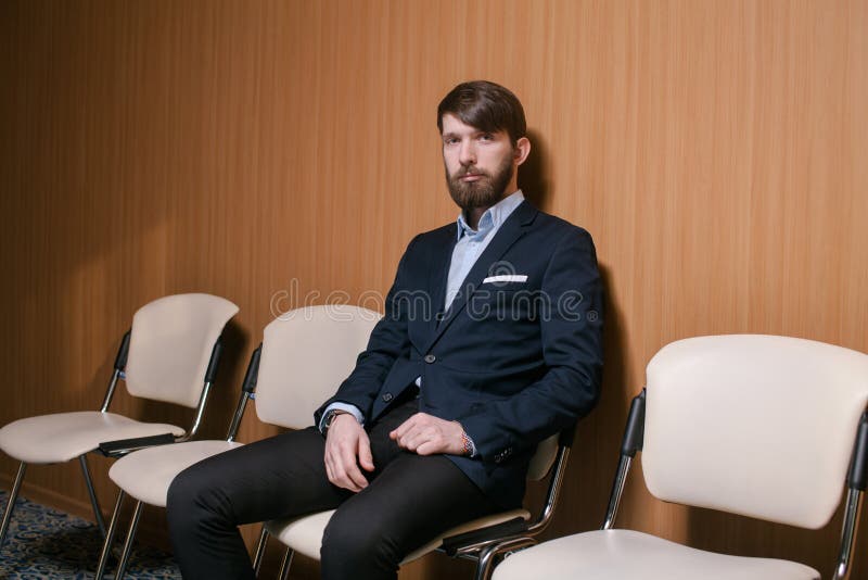 Businessman waiting stock image. Image of holding, waiting - 87437301