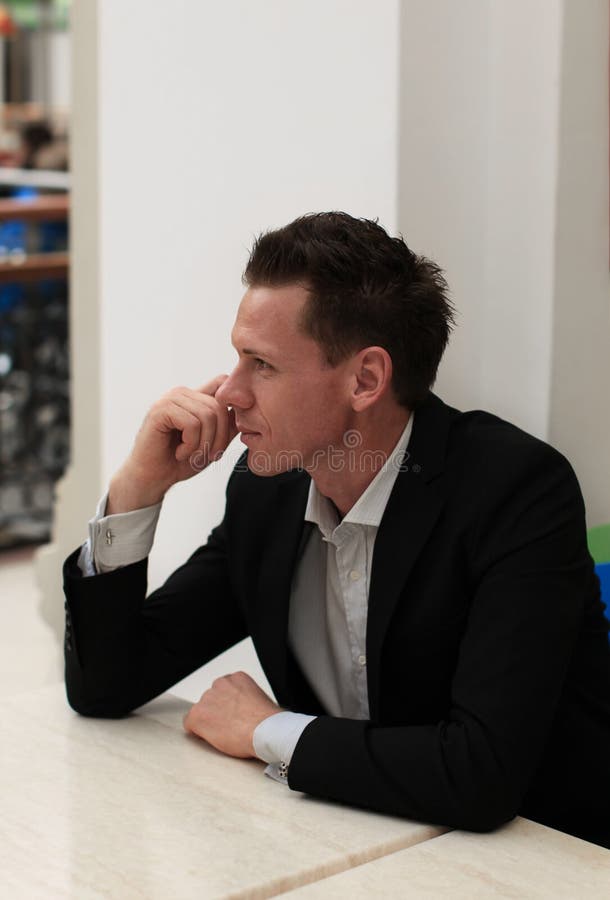 Businessman Waiting at Table Stock Image - Image of office, wait: 15872717