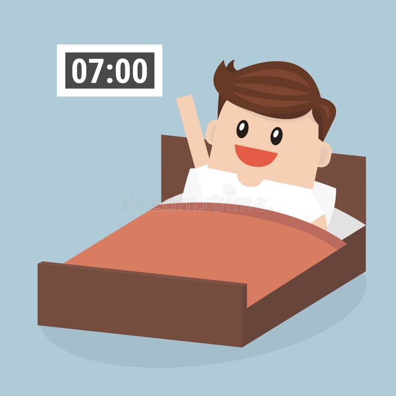 Wake Up Late Businessman, Vector Illustion Flat Design Style. Stock ... Wake Up Late Businessman, Vector Illustion Flat Design Style. Stock ...