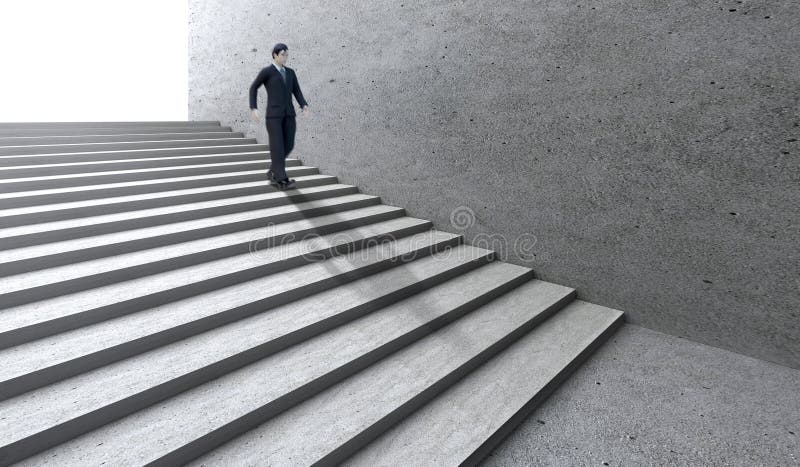 Businessman Walk Down Stairs. Concept Business Stock Illustration ...