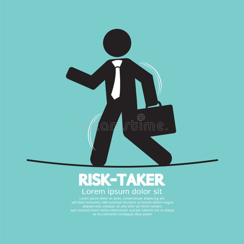 Businessman Walk on a Line Rask-Taker Concept Stock Vector ...