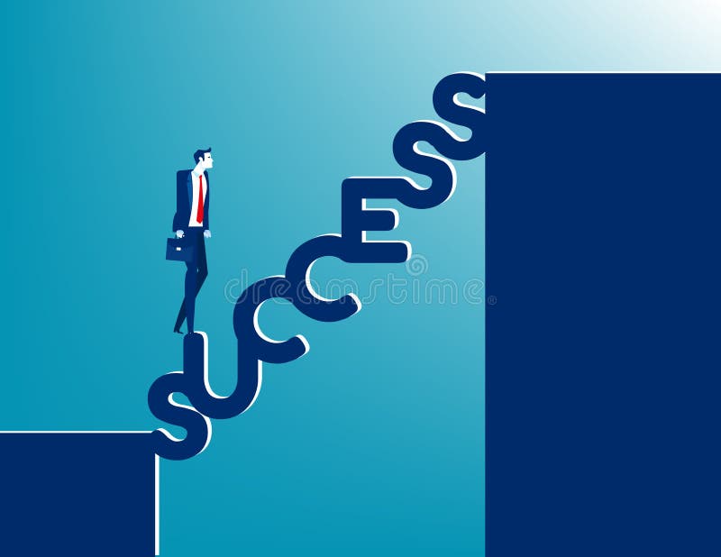 The Businessman Walk Up To Success Direction Stock Vector ...