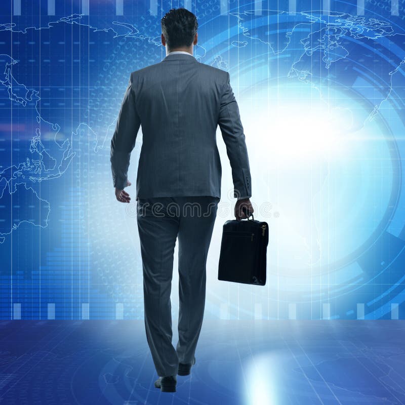 Businessman Walking Away from the Camera Stock Photo - Image of idea ...